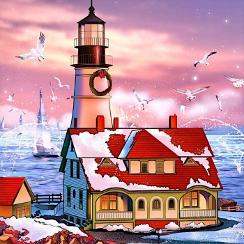 Solve 72 Lighthouses jigsaw puzzle online with 64 pieces